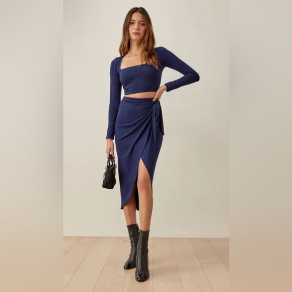 Reformation | Skirts | Nwt Reformation Wrap Two Piece Set Skirt Crop ...